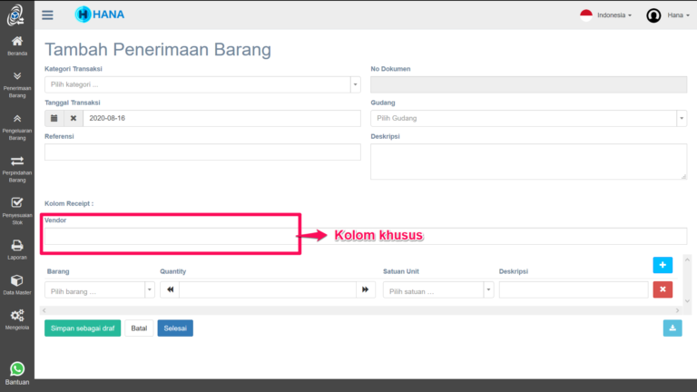 Formulir Khusus Penerimaan Barang – Panduan Penggunaan KartuStok